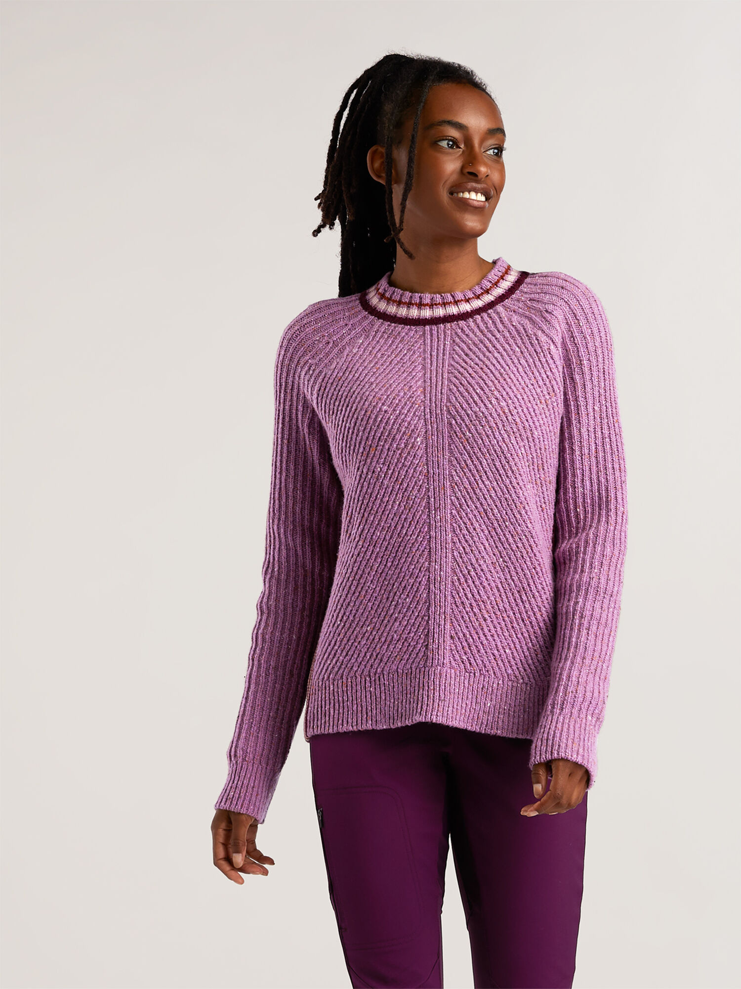 Krimson Klover Ribbed Sweater: Snowcat - Stripe | Title Nine