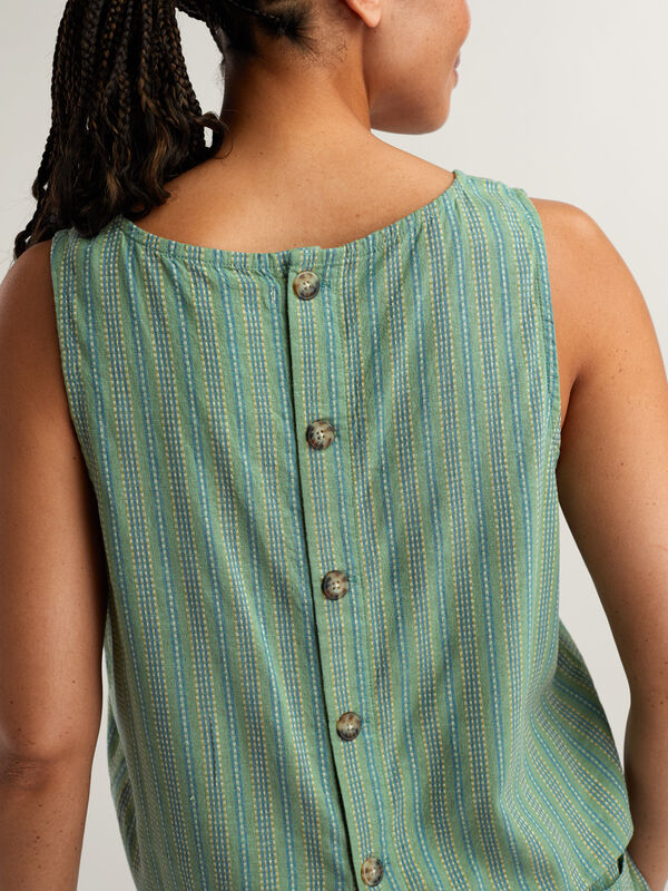 Toad & Co Taj Hemp Button Back Tank Top - Baja | Title Nine