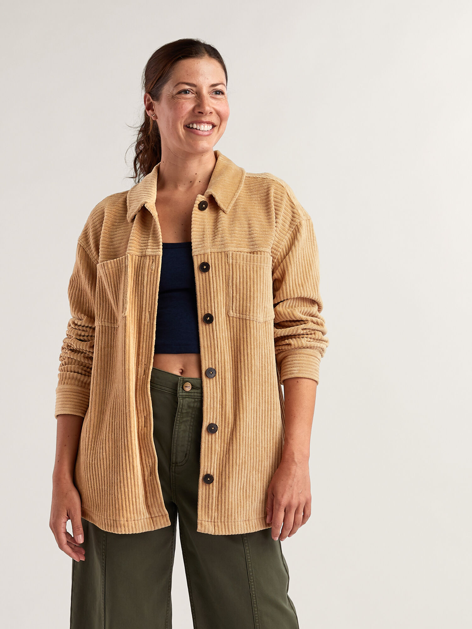 Carve Designs Hudson Stretch Corduroy Shacket | Title Nine
