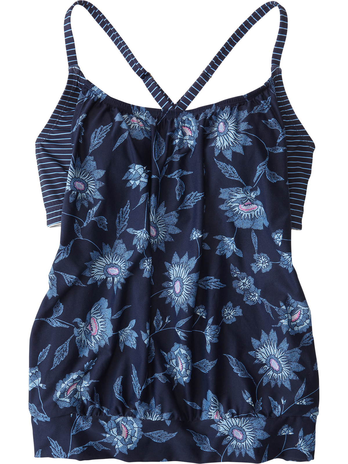Blouson Tankini Top: Carve Designs - Floral | Title Nine