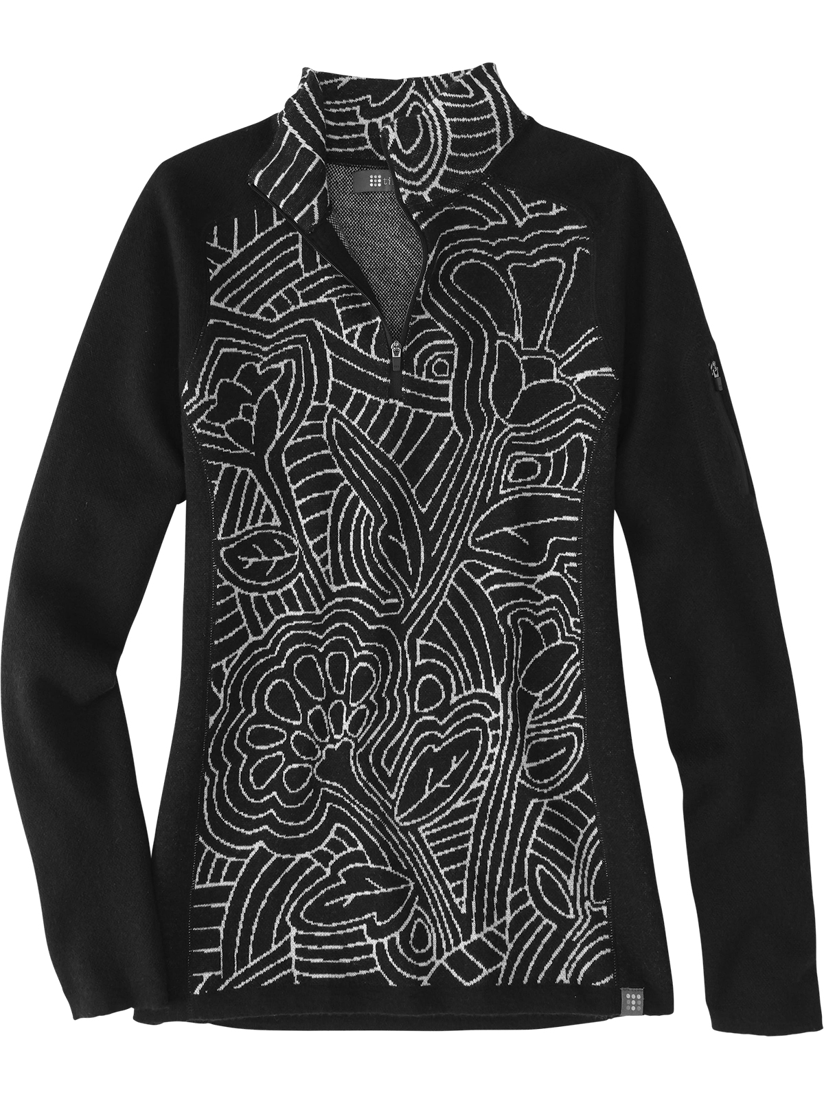 Zip Sweater - Super Power Woodcut Botanical | Title Nine