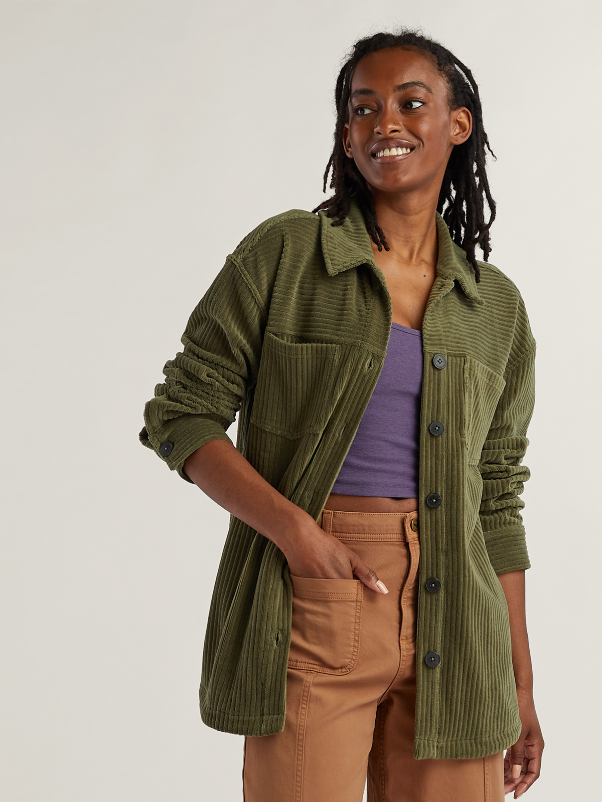 Carve Designs Hudson Stretch Corduroy Shacket